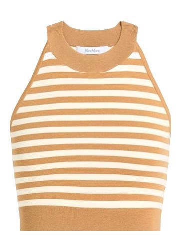 Max Mara Striped Knit Sleeveless Top - Nude