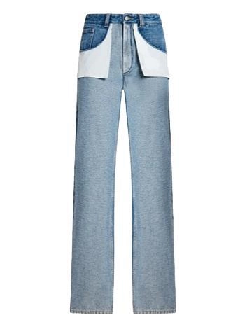 MAISON MARGIELA Two-tone Straight-leg Denim Trousers - Blue