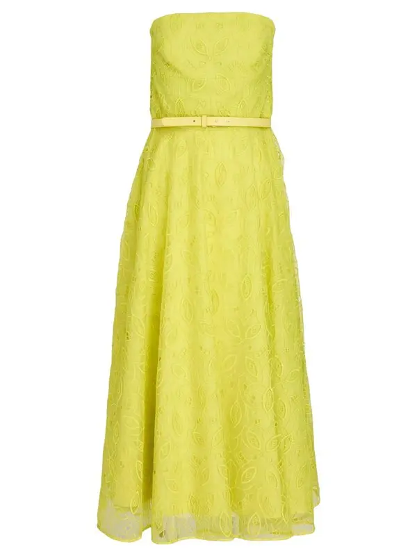 Max Mara Sleeveless Off-shoulder Embroidered Organza Dress - No