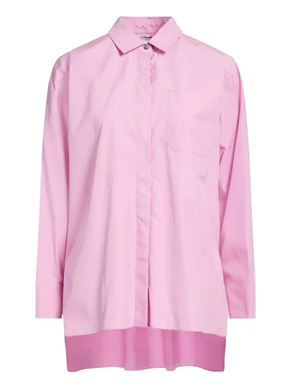 Max Mara Oversized Poplin Shirt With Classic Collar - Pink