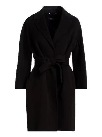 Max Mara Belted Wool Coat - Black