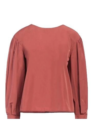 Max Mara Taffeta Top With 3/4 Length Sleeves - Red