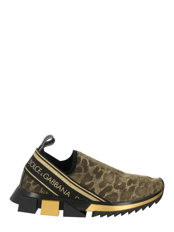 Dolce & Gabbana Sock Sneakers With Leopard Print - Black