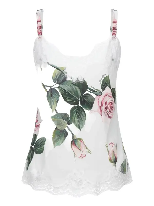 Dolce & Gabbana Printed Sleeveless Top - Ivory