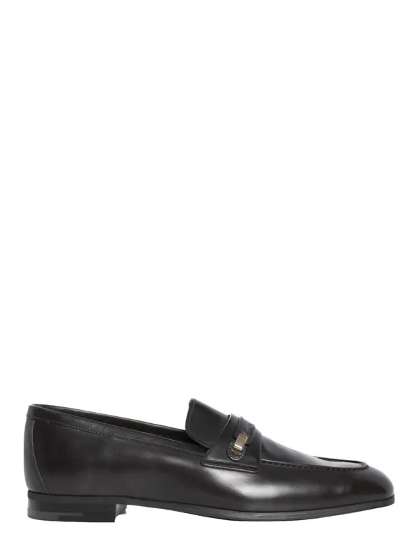 Church's Polished Leather Loafers With Metal Buckle Detail - Brown
