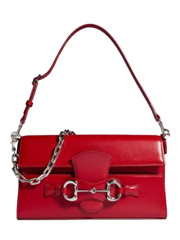 Gucci Horsebit Ristretto Medium Shoulder Bag - Red