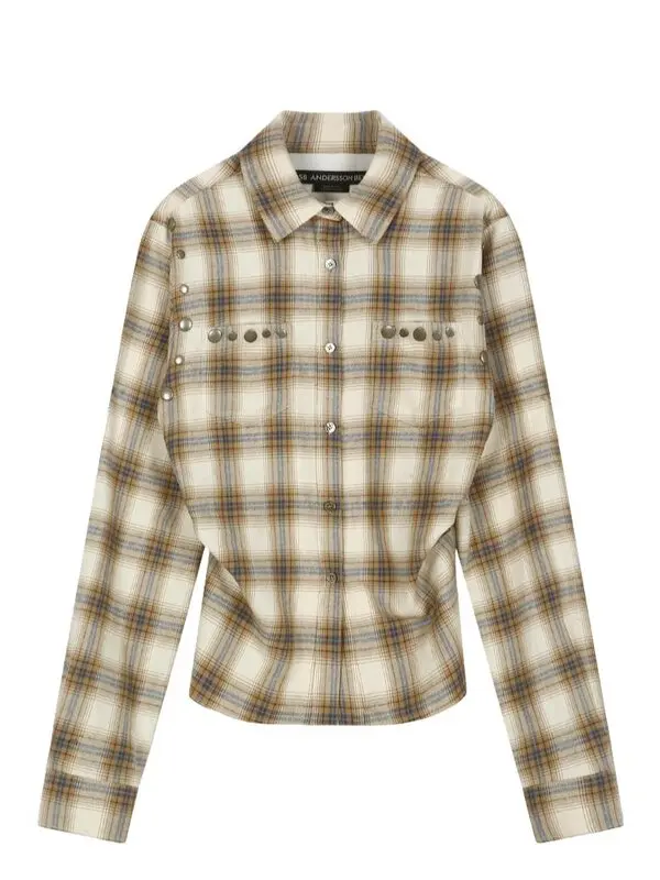 Andersson Bell Check Studded Contour Shirt - Beige