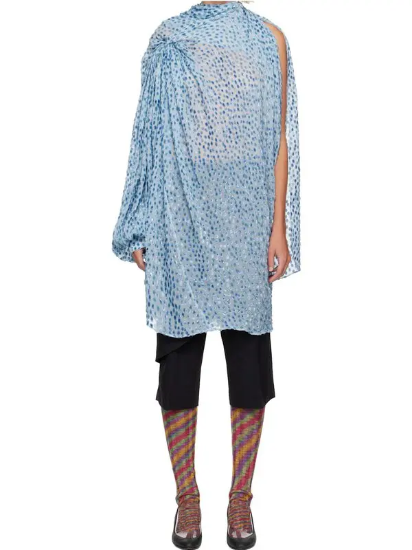 KIKO KOSTADINOV Light Polka Dot Dress - Blue
