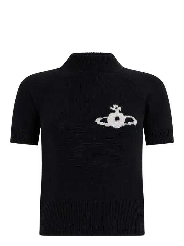 VIVIENNE WESTWOOD Short Sleeve Knitted Top - Black