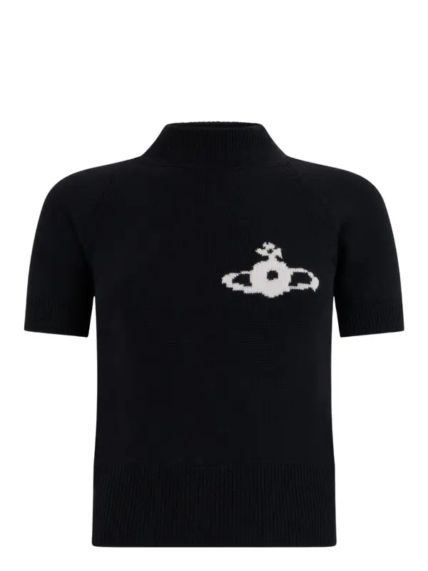 VIVIENNE WESTWOOD Short Sleeve Knitted Top - Black