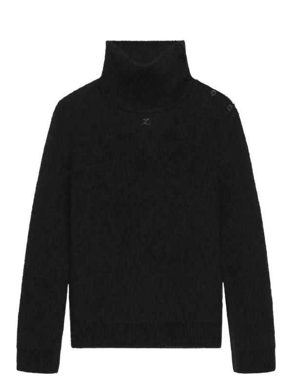COURREGES Long-sleeved High-neck Sweater - Black