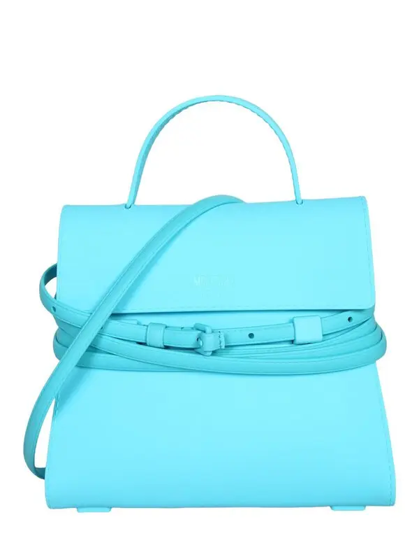 Moschino Printed Belted Foldover Top Tote Bag - Blue
