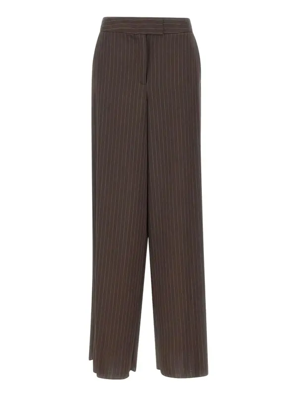 Marella Maggio Pinstriped Palazzo Pants - Brown