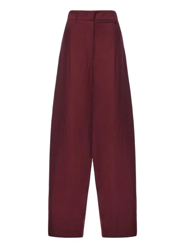 OTTOD'AME Pleated Wide-leg Trousers - Red