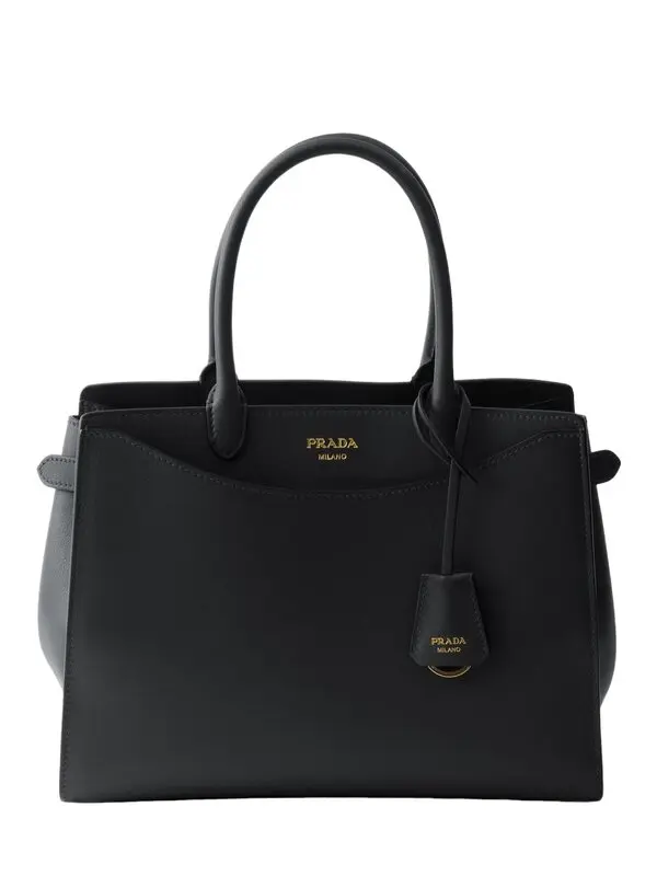 Prada Prelude Large Leather Handbag - Black