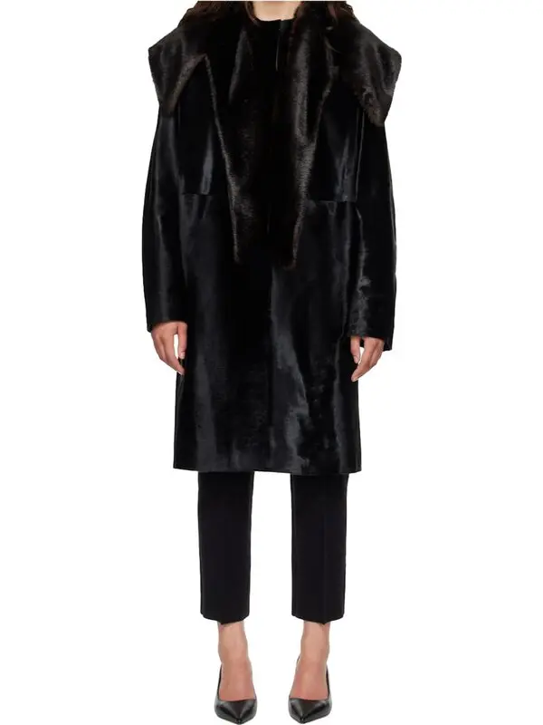 Loulou De Saison Detachable Collar Coat - Black