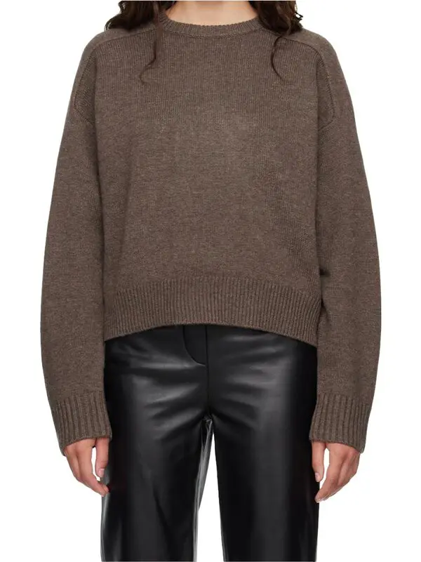 Loulou De Saison Ribbed-knit Crew-neck Sweater - Brown