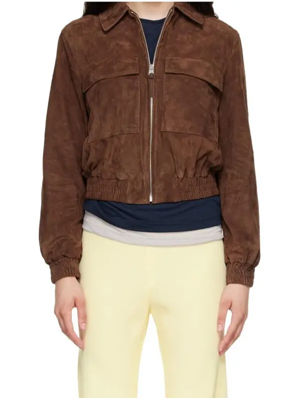 Mackage Long-sleeve Leather Jacket With Zipper - Brown