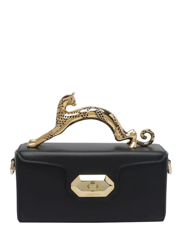 LANVIN Cat-shaped Handle Handbag - Black