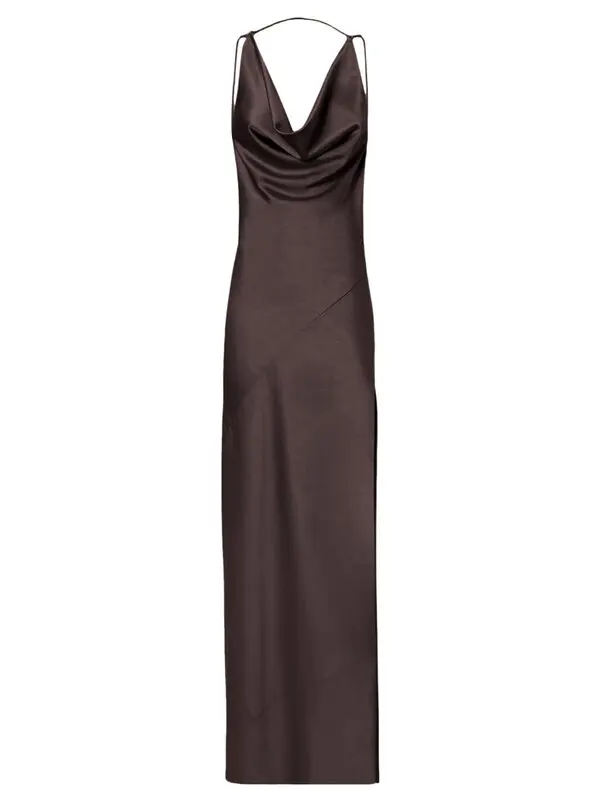 Andamane Cowl Neck Backless Maxi Dress - Black