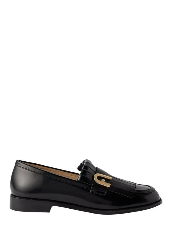 Furla Tassel Loafers With Gold-tone Hardware - Nero