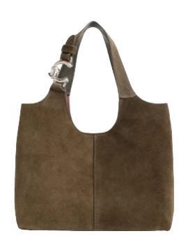 COCCINELLE Suede Logo-plaque Tote Bag - Fango