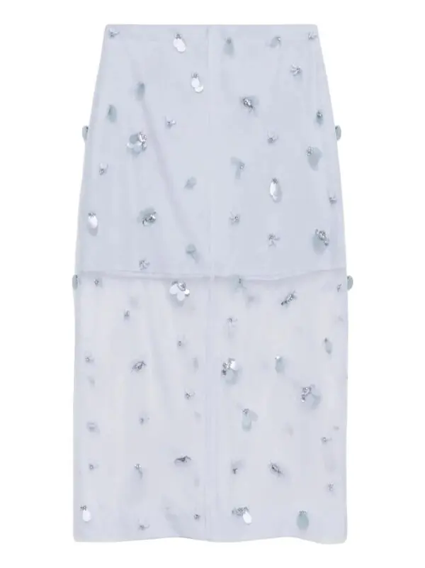 Simkhai Embellished Organza Midi Skirt - Light-colored