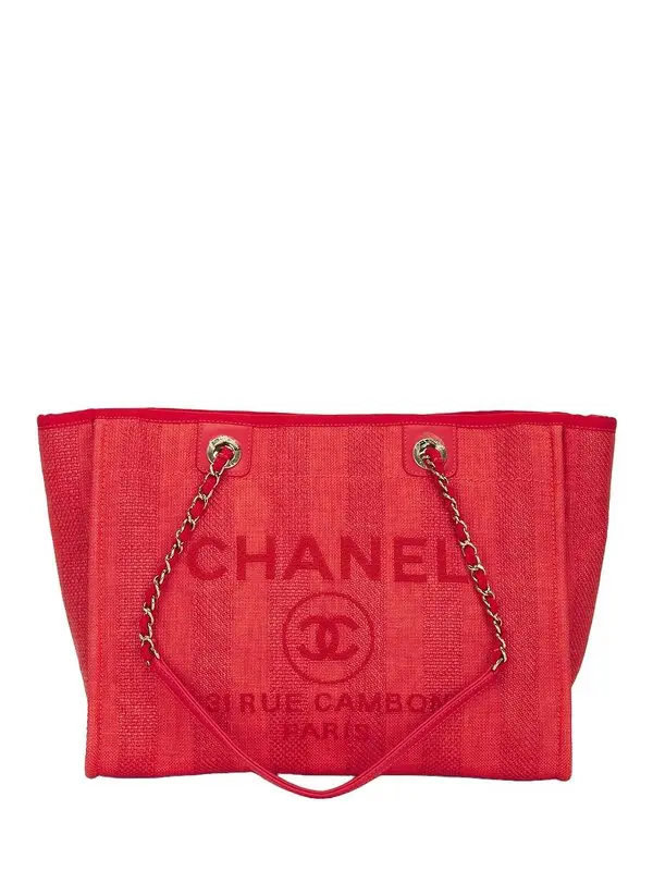 Chanel Small Deauville Tote Bag - Red