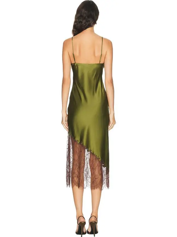 Staud Lara Silk Dress - Pear