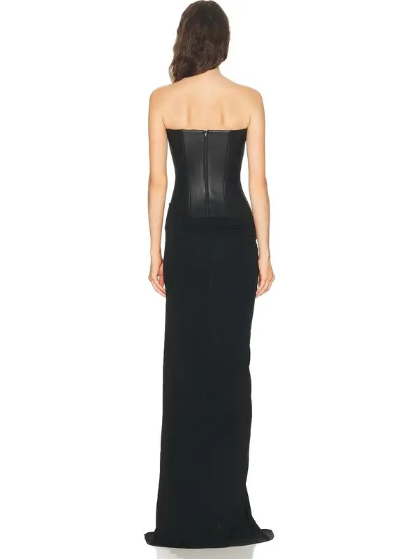 Alex Perry Strapless Longline Asymmetric Gown - Black