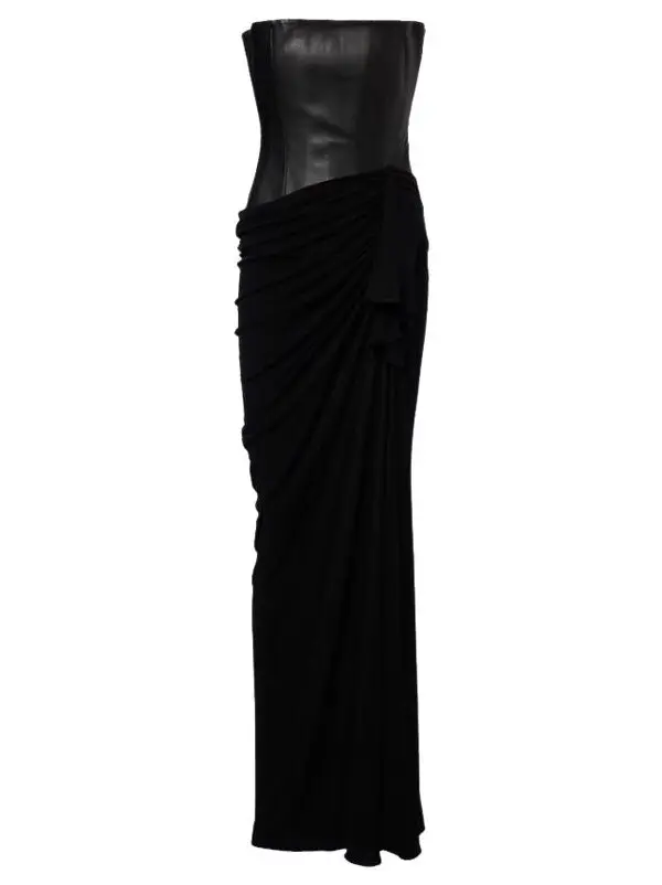 Alex Perry Strapless Longline Asymmetric Gown - Black