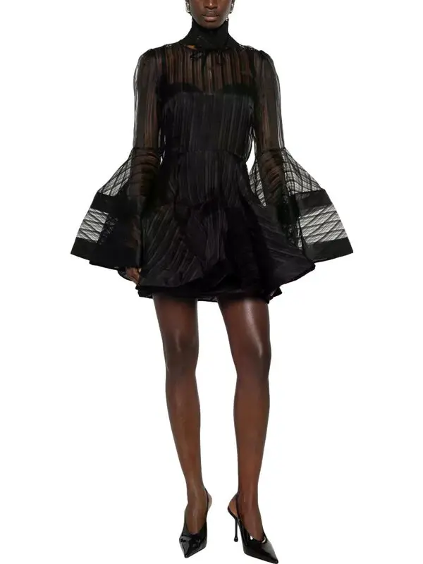 Zimmermann Long Sleeve Mini Dress - Black