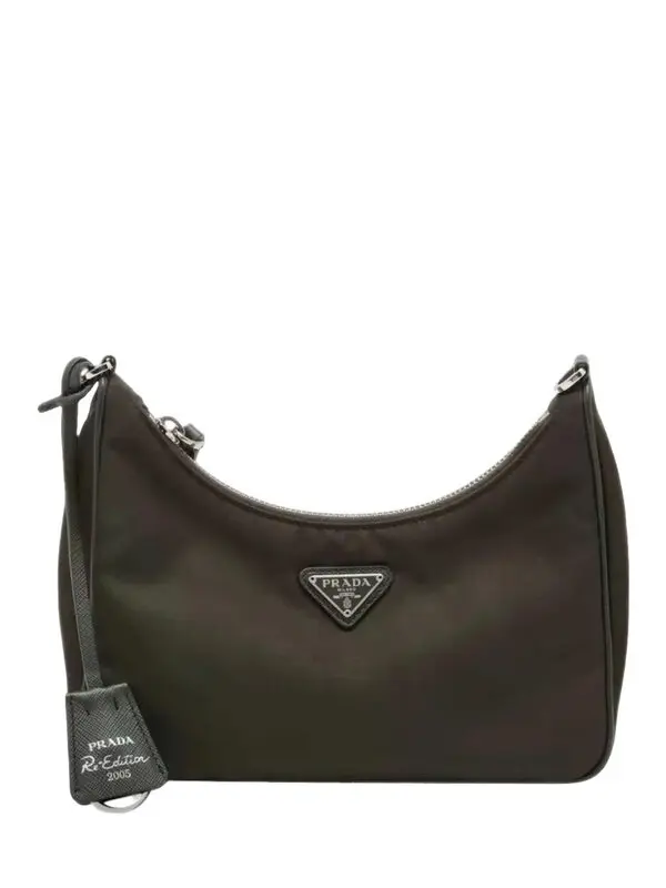 Prada 2019-2026 Saffiano Trimmed Re Nylon Re Edition 2005 Satchel - Brown