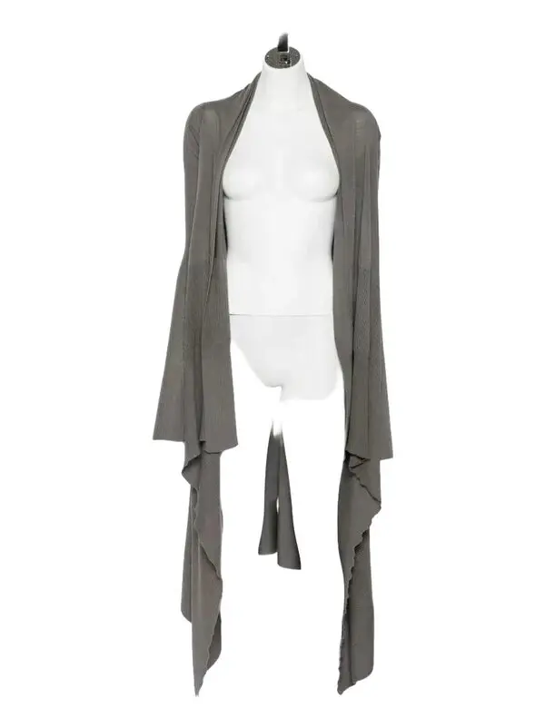 Rick Owens Ribbed Asymmetrical Cardigan - Grey