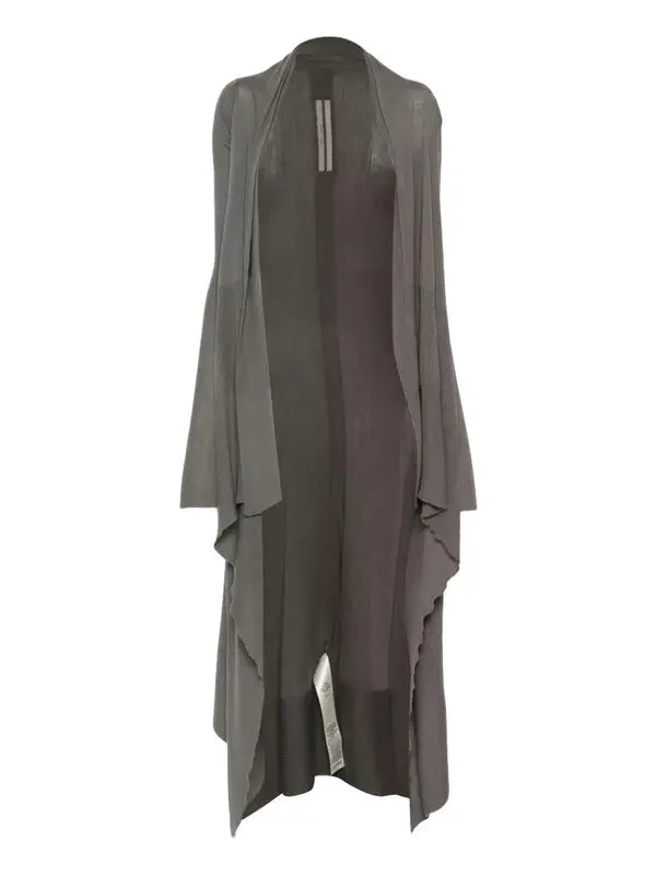 Rick Owens Ribbed Asymmetrical Cardigan - Grey