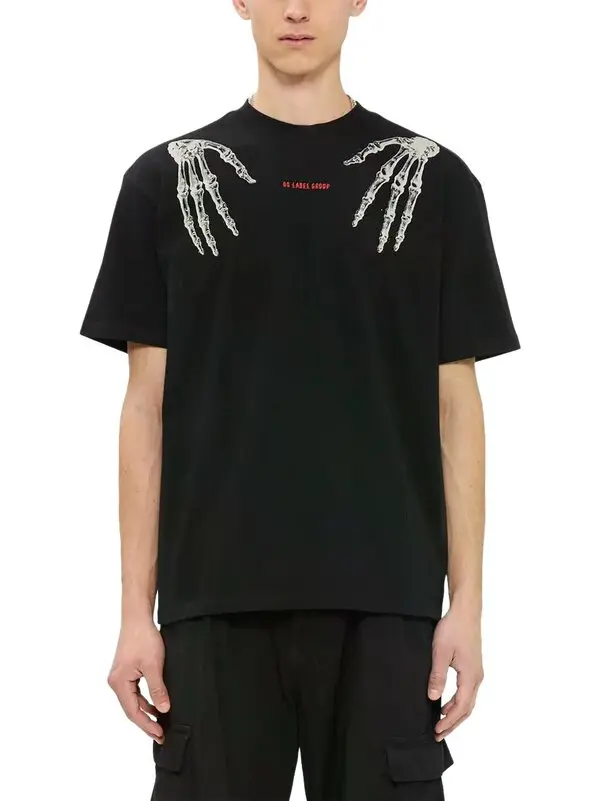 44 LABEL GROUP Skeleton Print T-shirt - Black