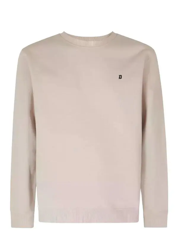 DONDUP Crew Neck Sweater With Embroidered Logo - Neutrals