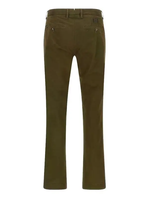 Incotex Straight-leg Logo-patch Trousers - Green