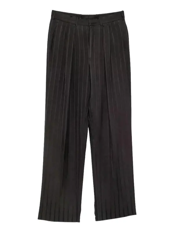 TOM FORD Pinstriped Pleated Trousers - Black