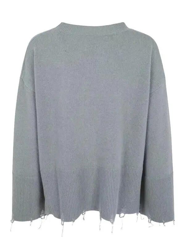 Laboratorio Capri Distressed-effect Ribbed-trim Sweater - Green