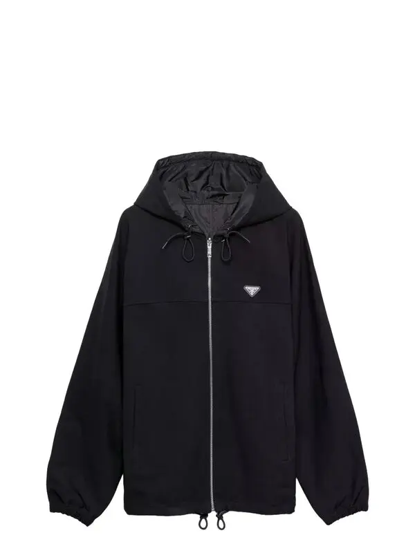Prada Technical Fleece Hoodie Jacket - Black