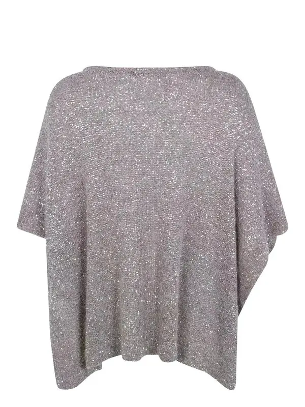 D.exterior Sequin Embellished Knitted Top - Grey