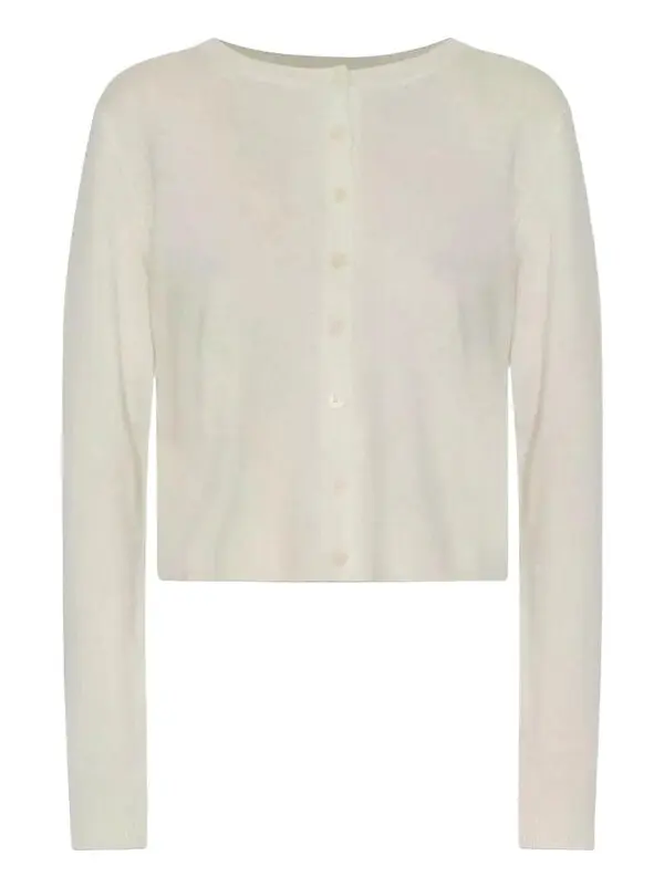 LoveShackFancy Cameyrn Cashmere Bow Detail Cropped Cardigan - Neutrals