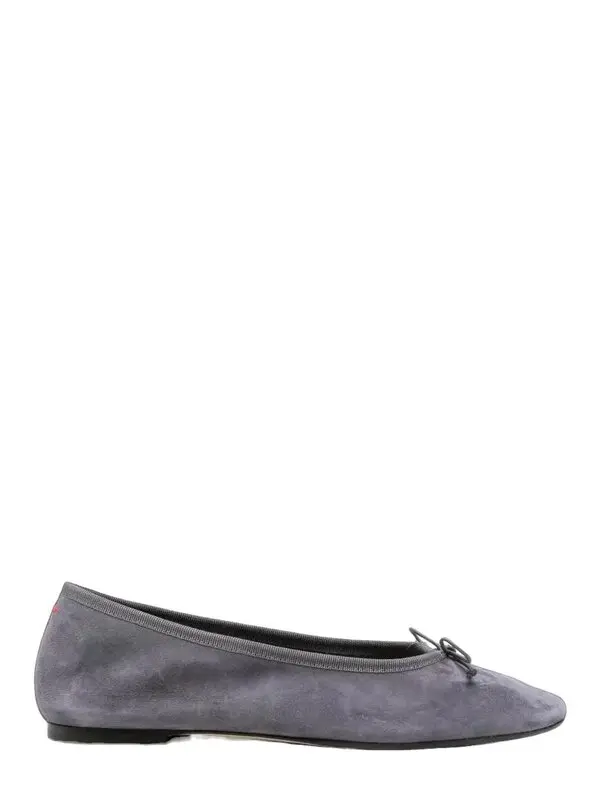 AeydĒ Tiby Suede Ballet Flats With Bow Detailing - Grey