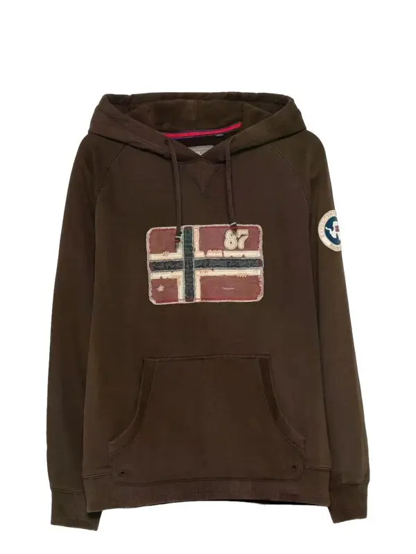 NAPAPIJRI Patchwork Logo-patch Hoodie - Brown