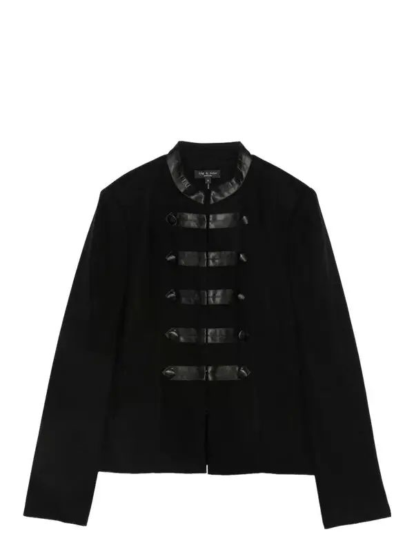 Rag & Bone Leather Trim Jacket - Black