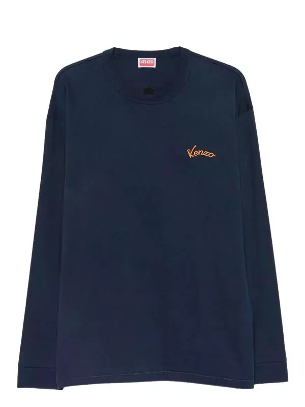 Kenzo Eiffel Tower-print Long-sleeve T-shirt - Blue