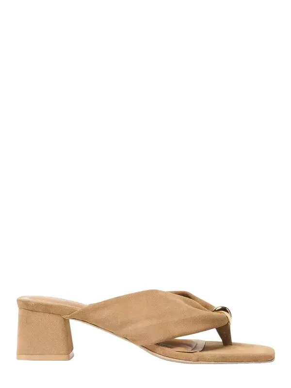 Simkhai Stella Ring Detail Suede Sandals - Neutrals