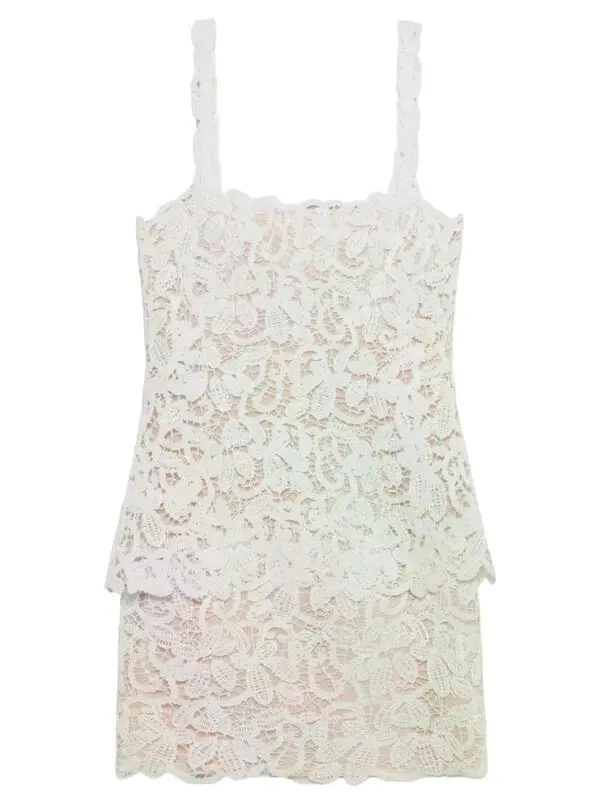 Simkhai Rylin Floral-motif Guipure-lace Mini Dress - White