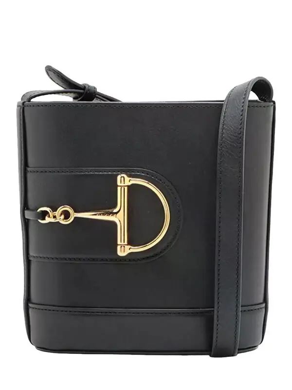 Gucci Calfskin 73 Bucket Bag Shoulder Bag - Black